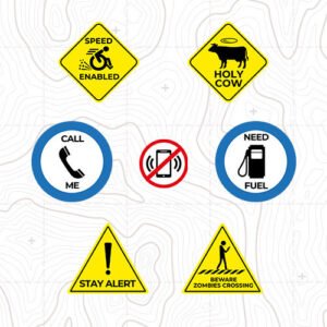 Road Signs Sticker Set for Helmet, Bikes and Cars | Inline-4